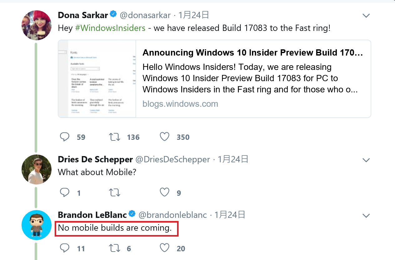 Windows 10 Mobile Insider 不會再收到 Builds 更新 – ManHungTech